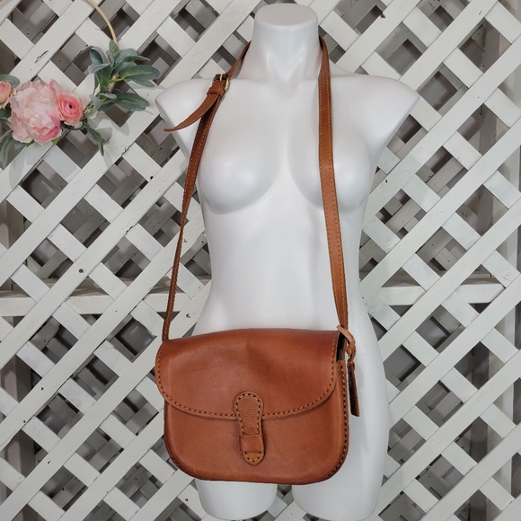 Fes | Bags | Fes Leather Structured Satchel Crossbody Purse Handbag ...